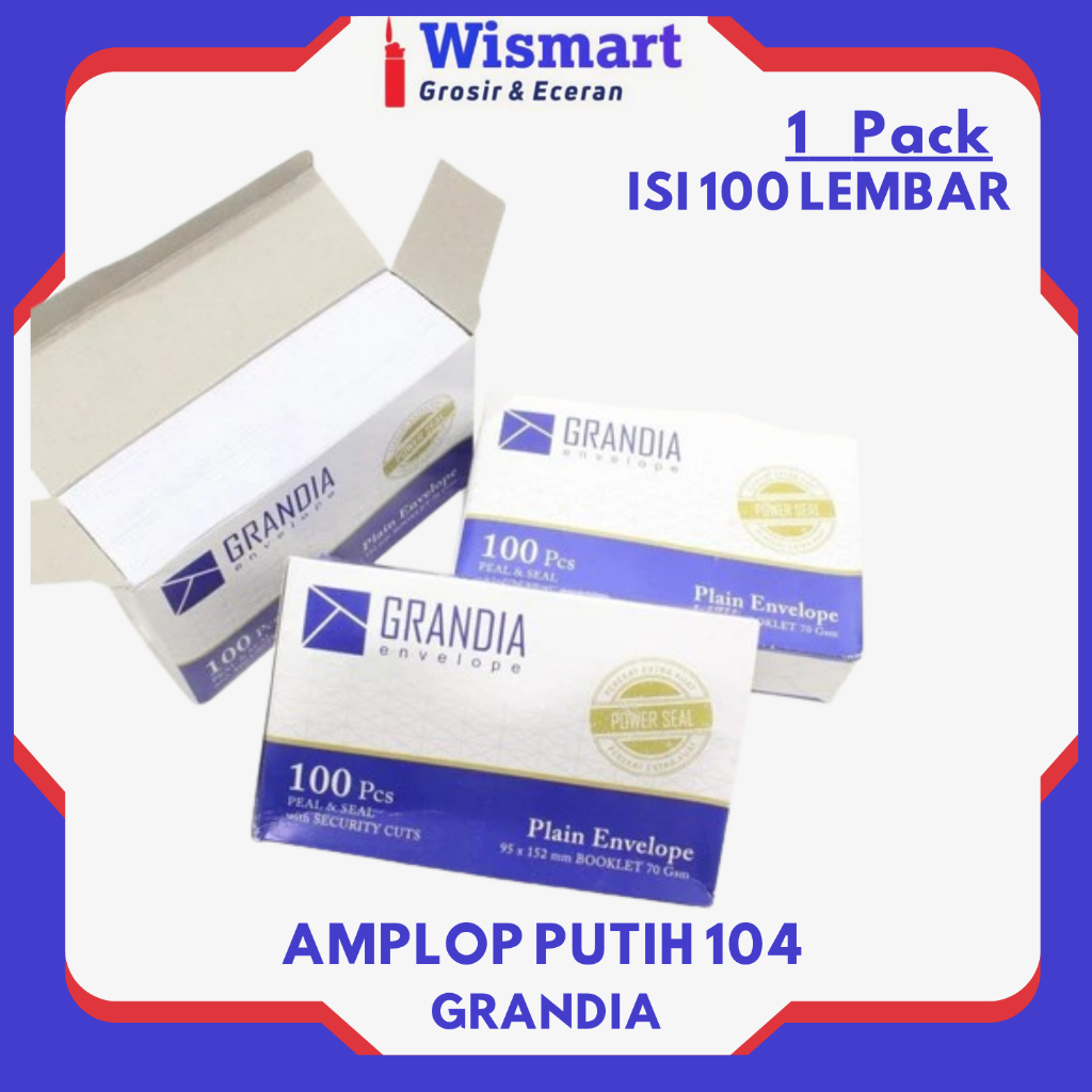 Jual Amplop Putih 104 GRANDIA / Amplop Polos Kecil Lem / Berperekat ...