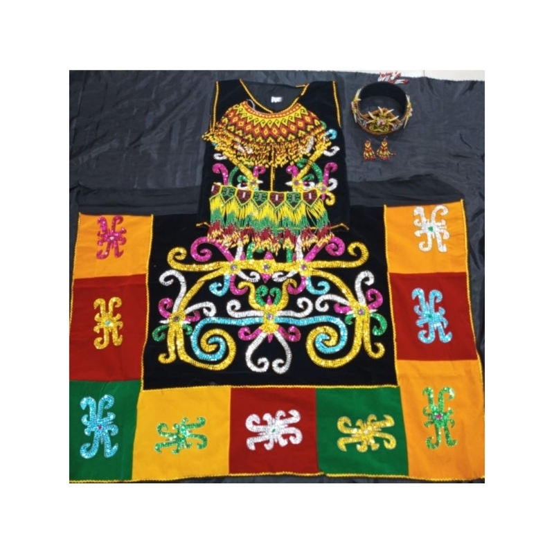 Jual BAJU ADAT DAYAK PREMIUM FULL AKSESORIS KHAS DAYAK KENYAH // BAJU ...