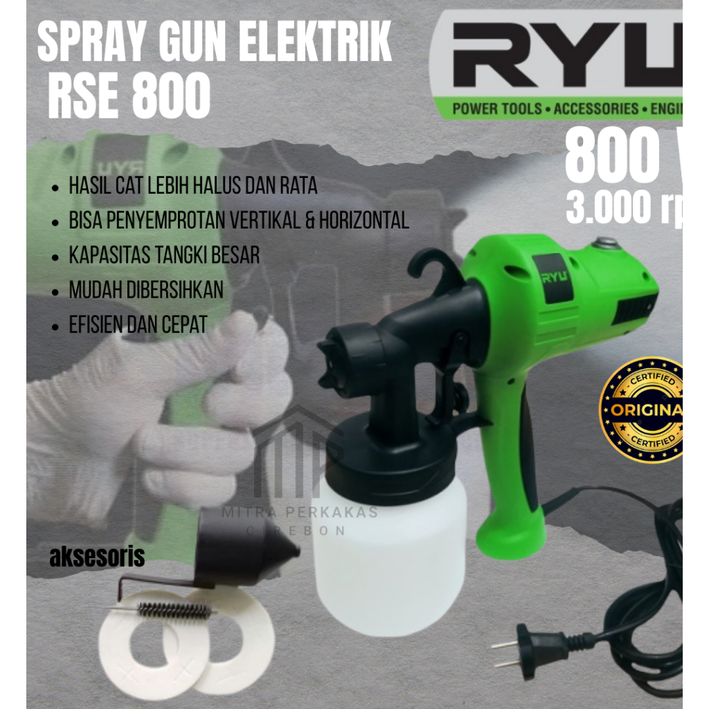 Jual Ryu Spray Gun Elektrik 800 ml RSE 800 Semprotan Cat Tembok ...