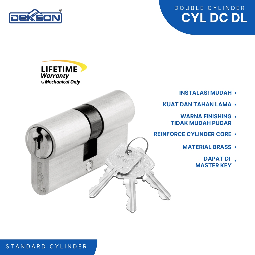Jual Dekkson Silinder Pintu Double Cylinder CYL DC DL 60mm, 65mm, 66mm, 70mm, 80mm,100mm,120mm ...