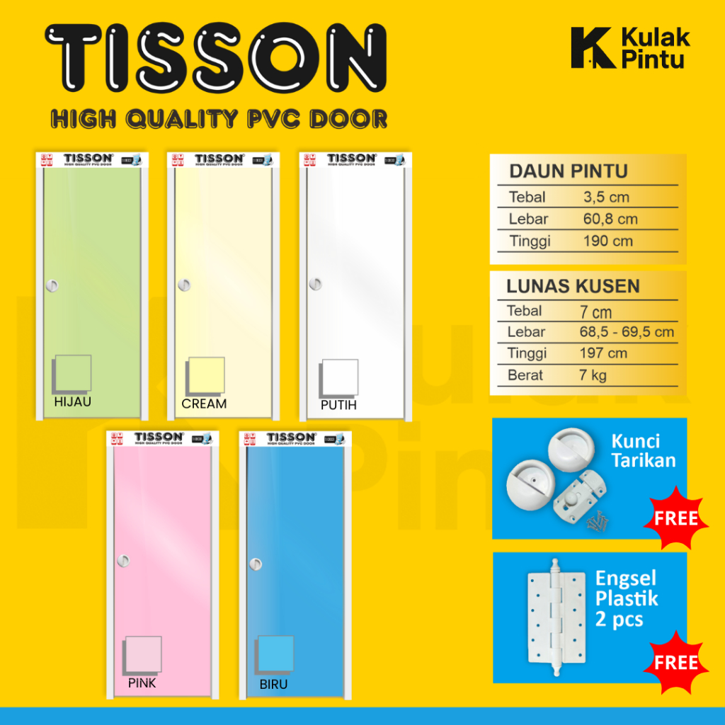 Jual Pintu Kamar Mandi PVC / Pintu PVC TISSON | Shopee Indonesia