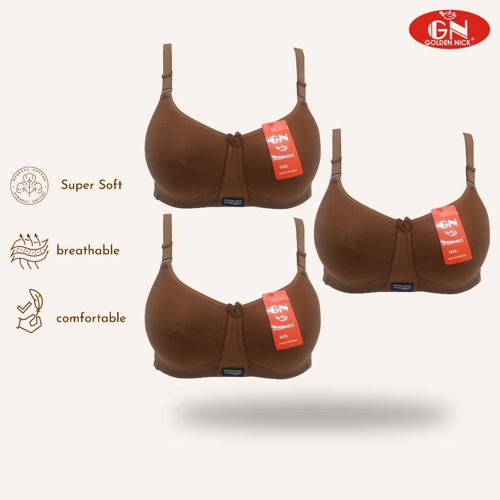 Jual Golden Nick - ( ISI 3 ) Bh Sport Bra Bh Tanpa Kawat Bh Busa Tipis ...