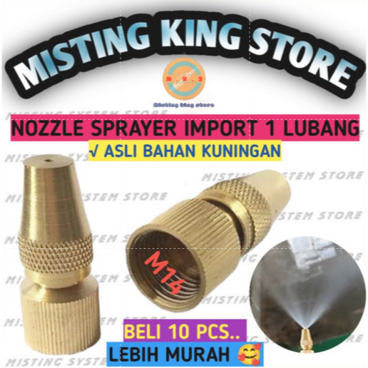 Jual NOZZLE SPRAYER KUNINGAN LURUS 1 LUBANG HEAD SPRAY NOZLE SPUYER ...