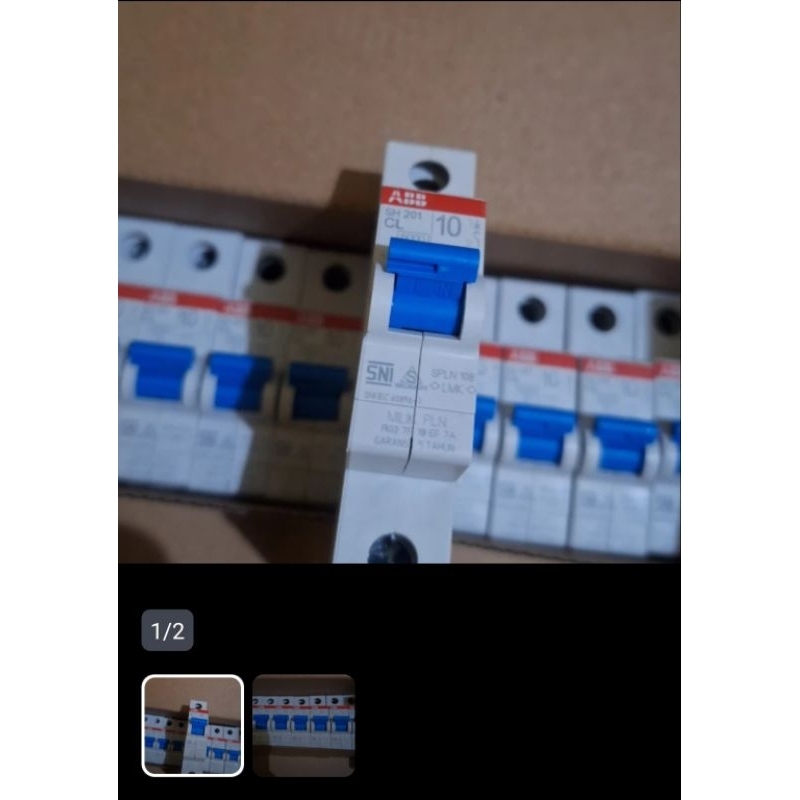 Jual mcb 10a 1 phase ABB kepala biru standar original PLN kepala biru asli original | Shopee ...