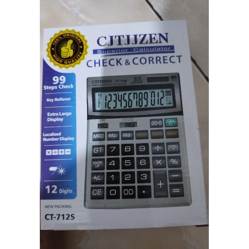 Jual KALKULATOR CITIZEN CT 712 12 DIGIT | Shopee Indonesia