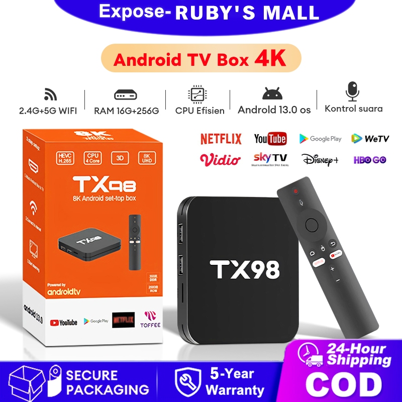 Jual Android TV Box 4K 16g+256g Blue tooth Android 13.0 Smart Tv Box 4K ...
