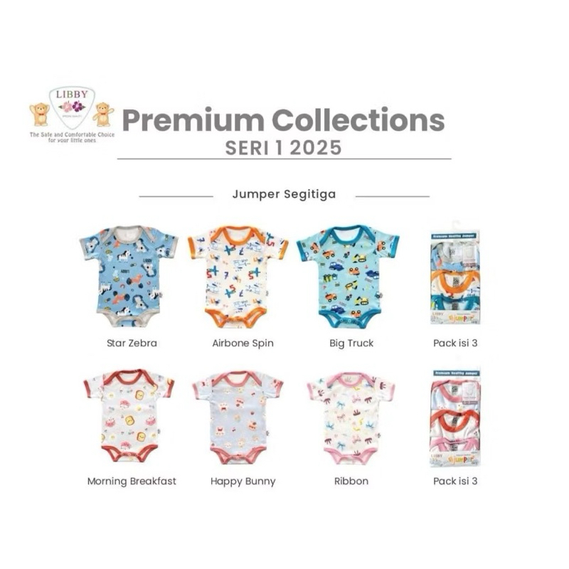 Jual LIBBY BABY JUMPER PREMIUM 1pack ISI 3 JUMSUIT LIBBY BOY / GIRL ...