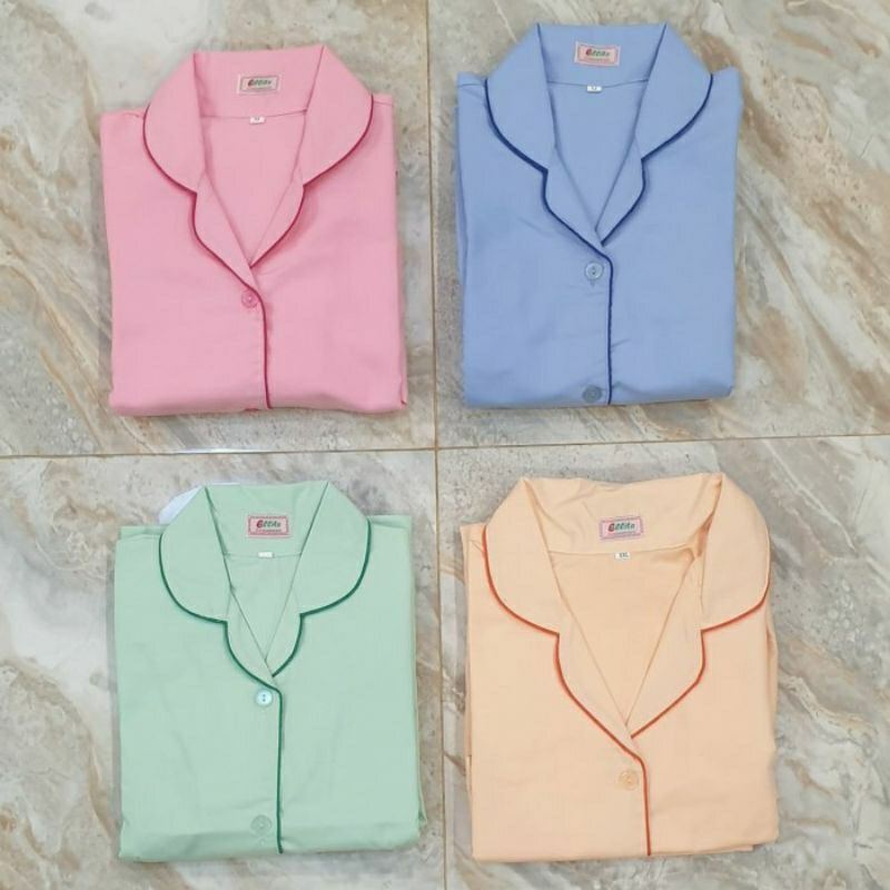 Jual BAJU SERAGAM SUSTER WARNA LIST / BAJU PENDEK + CELANA PANJANG ...