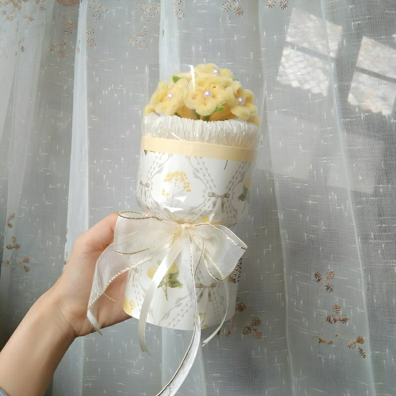 Jual Mini buket kawat bulu || buket round mini lucu ukuran P -+ 19cm L ...