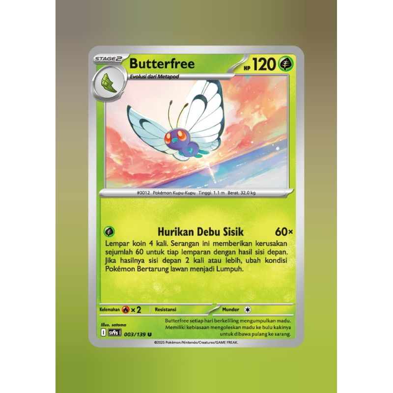 Jual Pokemon TCG Indonesia - Butterfree sv9s 003/139 U - Ikatan Takdir | Shopee Indonesia