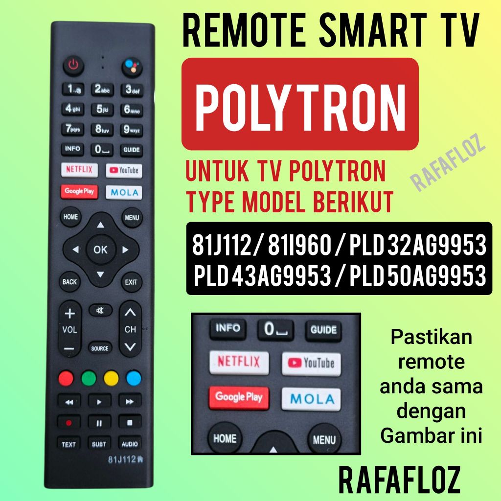 Jual Remote Smart Tv POLYTRON Android 81J112 | Shopee Indonesia