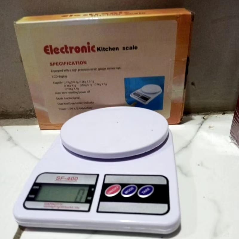 Jual timbangan dapur digital 10kg SF 400 + BATERAI | Shopee Indonesia