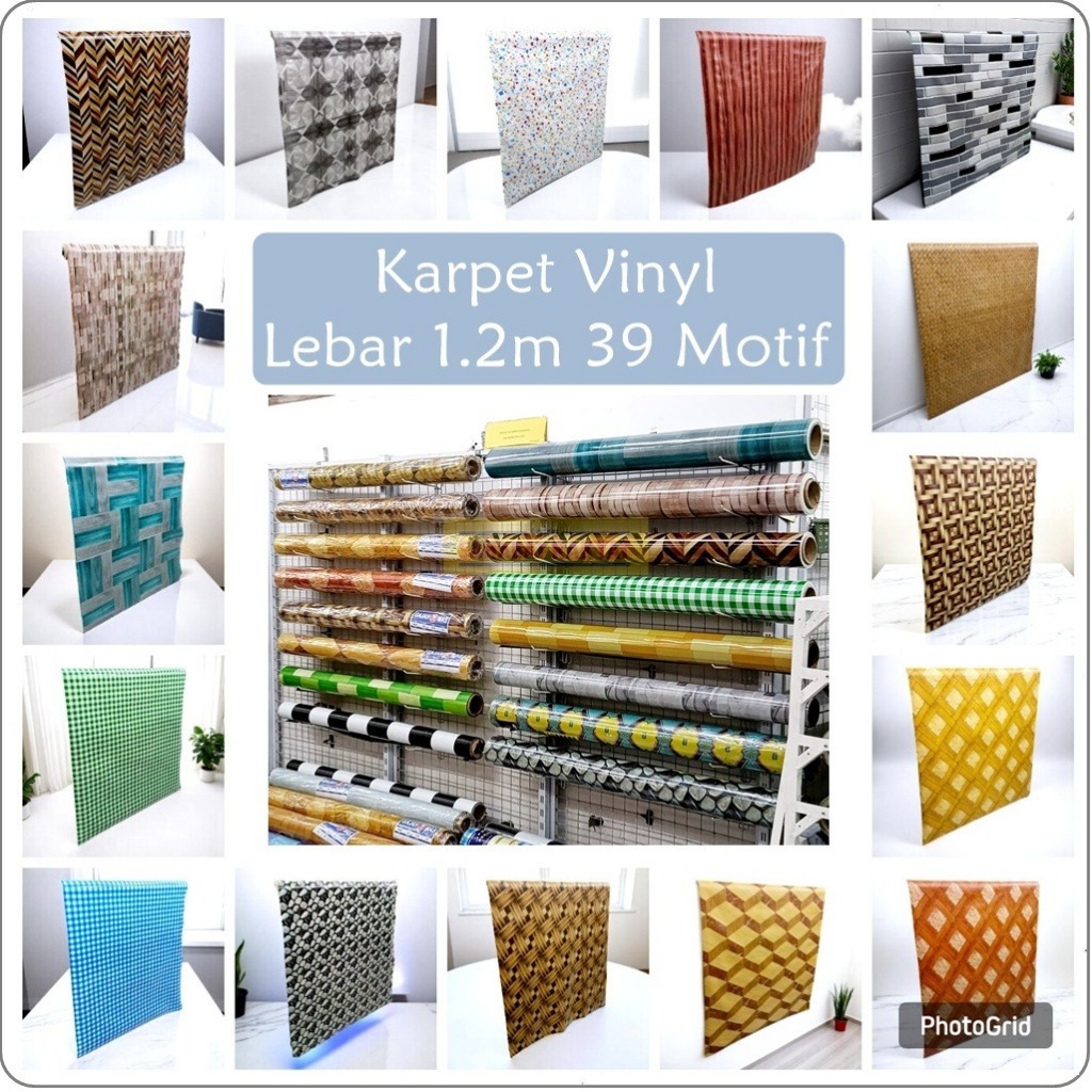 Jual Karpet Alas Lantai Tikar Lantai Vinyl Lebar 1.2m Motif Gajah Mas ...