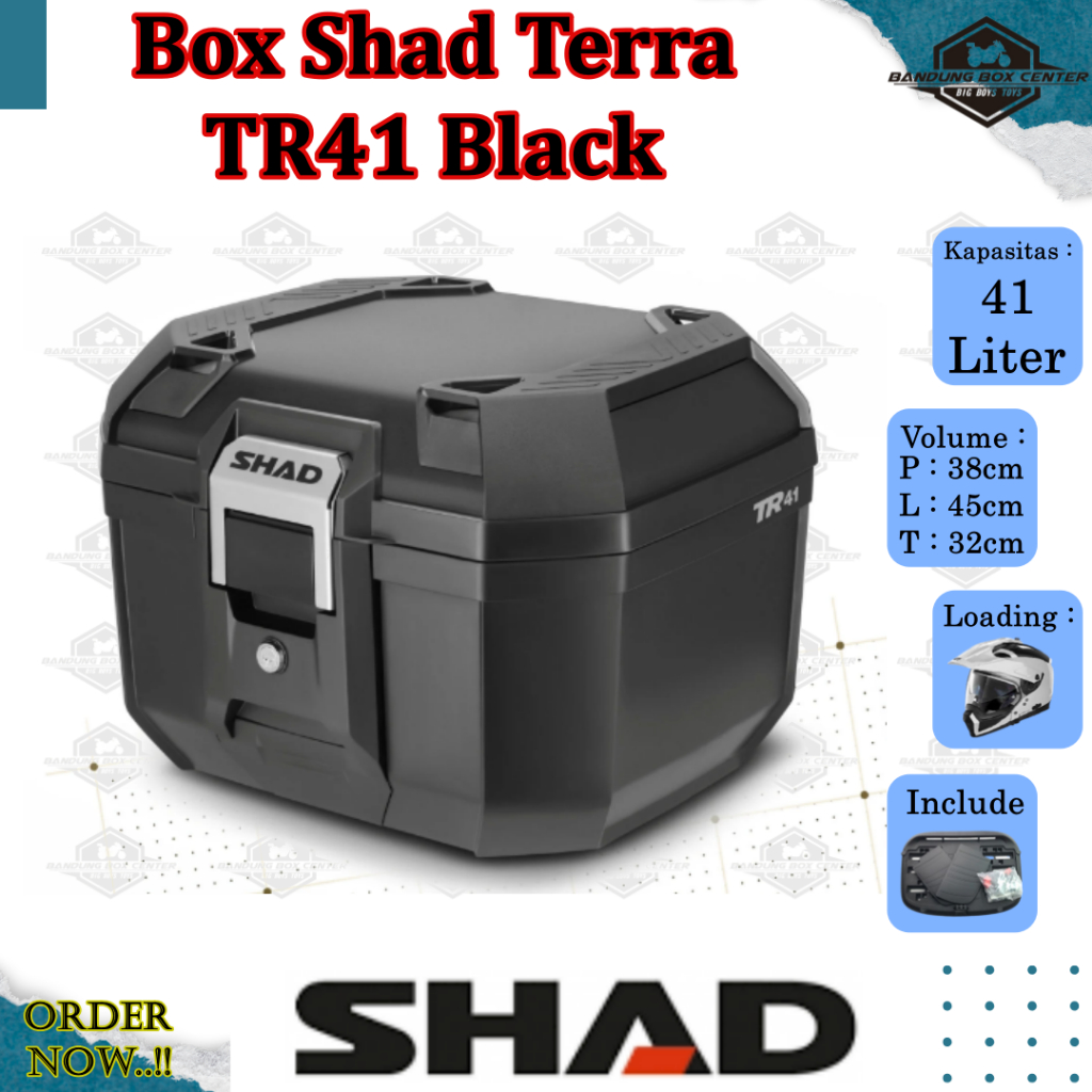 Jual Box Shad Terra TR41 Black Box Motor Shad TR41 Hitam Cover Bagasi ...