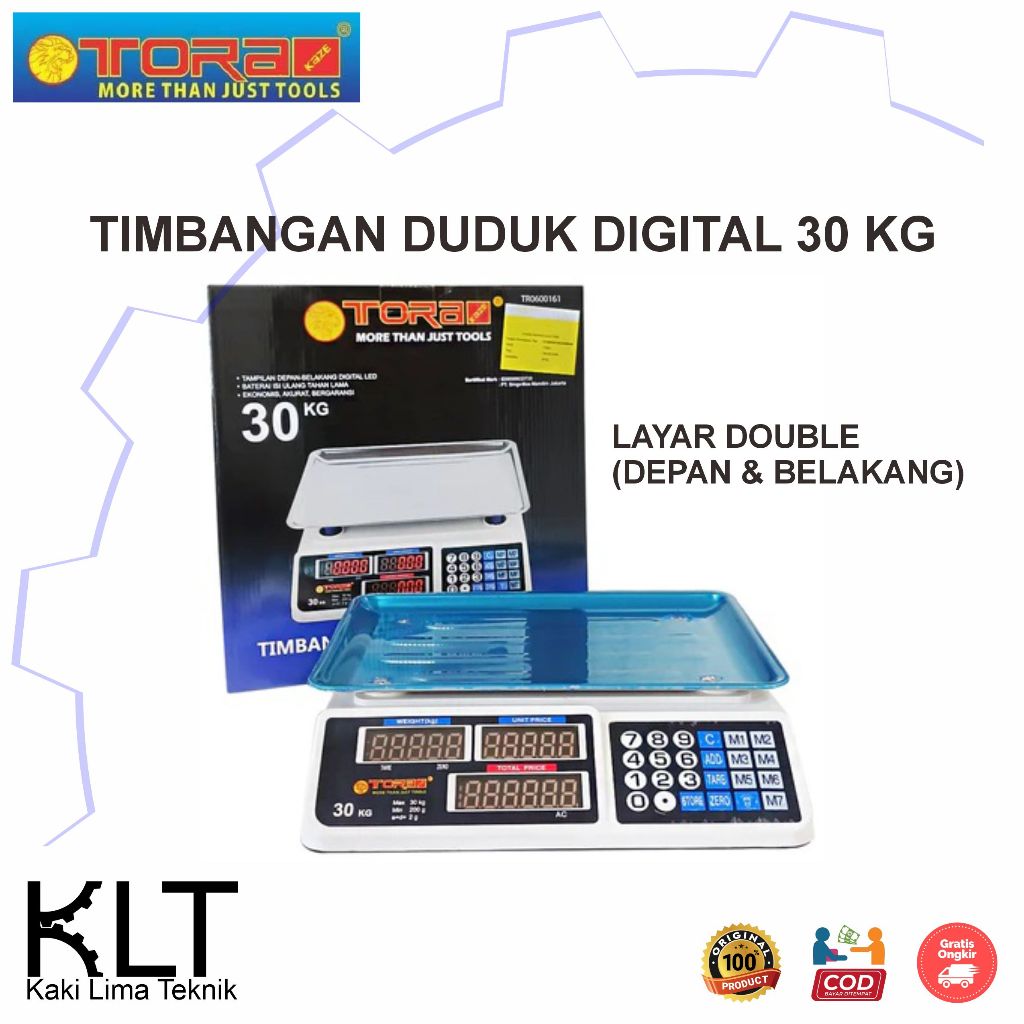 Jual timbangan duduk digital digital scale 30 kg Tora timbangan buah sayur | Shopee Indonesia