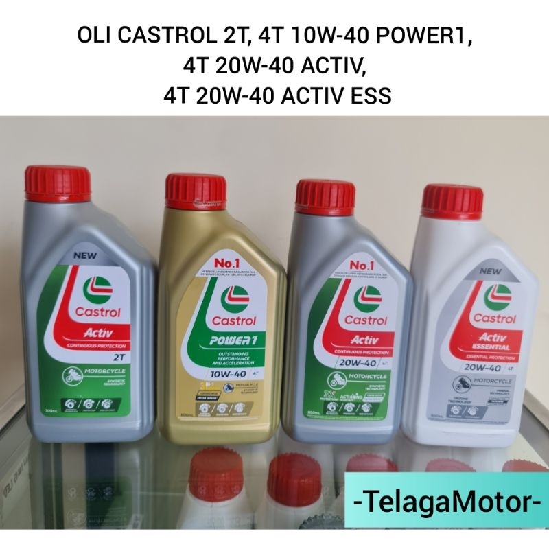 Jual OLI MOTOR CASTROL 2T ACTIV 0.7L, 4T 10W-40 POWER1 0.8L, 4T 20W-40 ACTIV 0.8L, 4T 20W-40 ...
