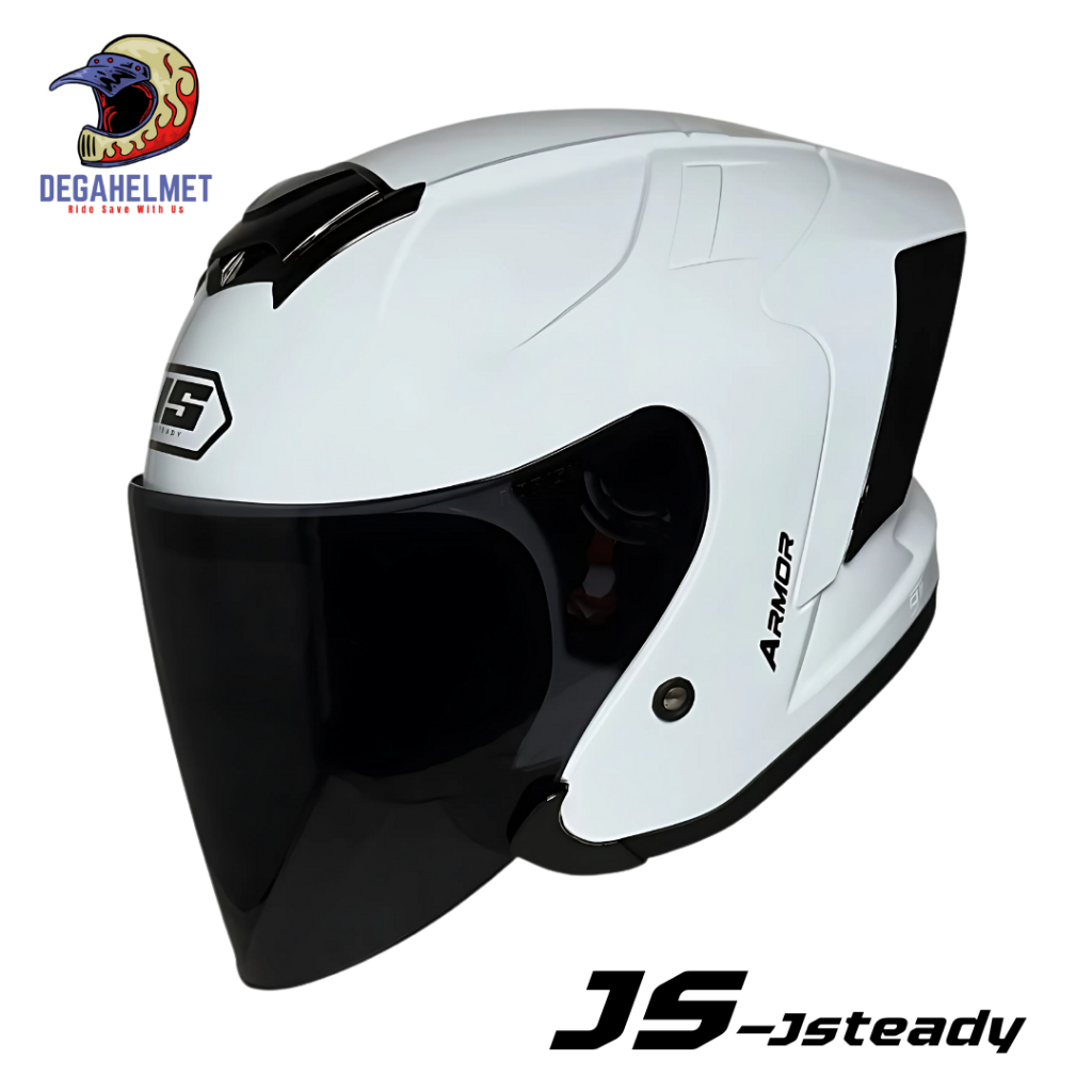 Jual Helm JS ARMOR Original Half Face Solid Visor Hitam UV Protection ...