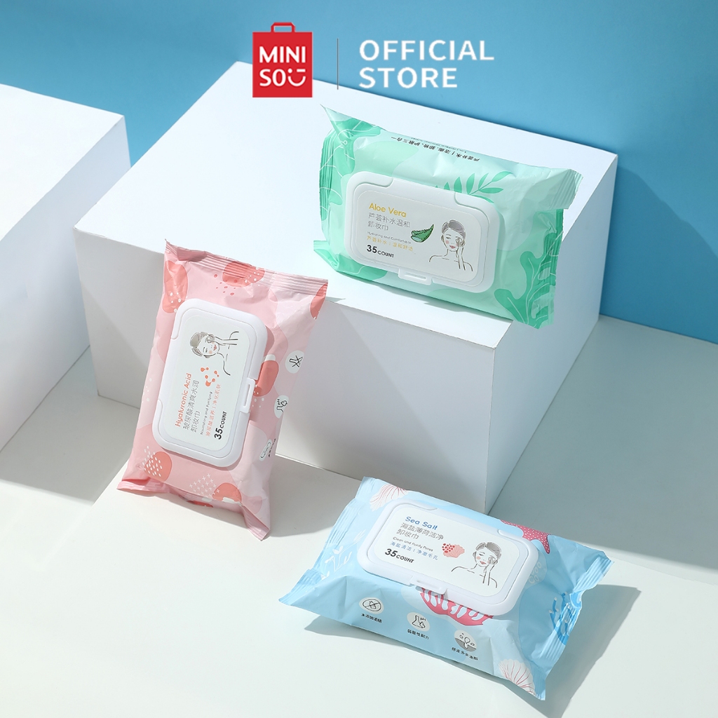 Jual Miniso X Sea Salt Mint Tisu Pembersih Rias Tisu Basah untuk Wet ...