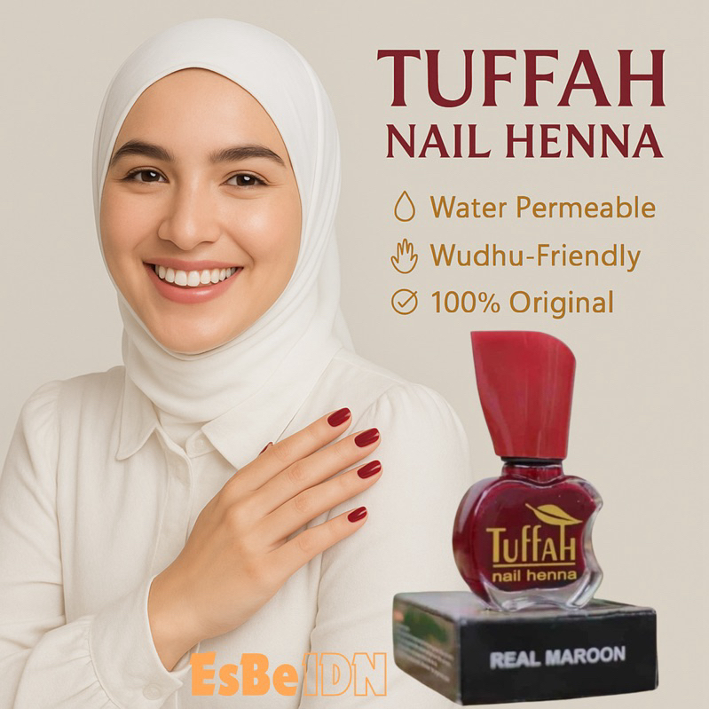 Jual Tuffah Nail Henna Real Maroon 100% Original Tuffah (Kemasan ...