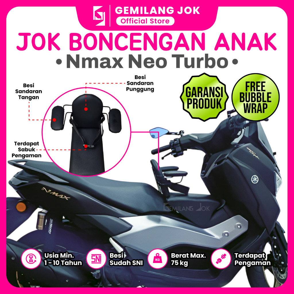Jual Jok Motor Anak Boncengan Depan Nmax Neo Dan Nmax Turbo Kursi ...