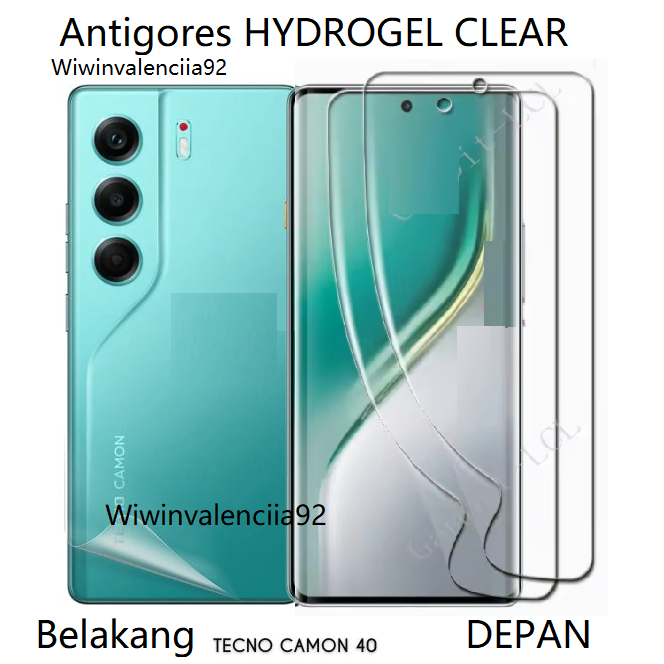 Jual Hydrogel BENING Depan & Belakang TECNO CAMON 40 40PRO 30 30PRO 20 Premier Spark 30 Pro ...