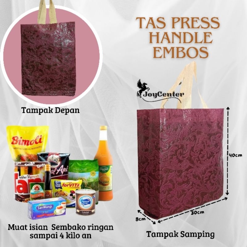 Jual (1 Lusin / 12pcs)Tas Press Handle Embos / Tas Souvenir / Tas ...