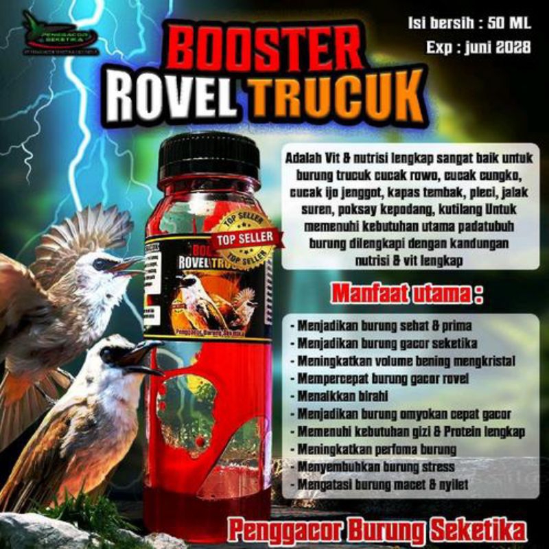 Jual Booster Rovel Trucuk Nutrisi Harian Burung TRUCUK CUCAK ROWO CUCAK ...