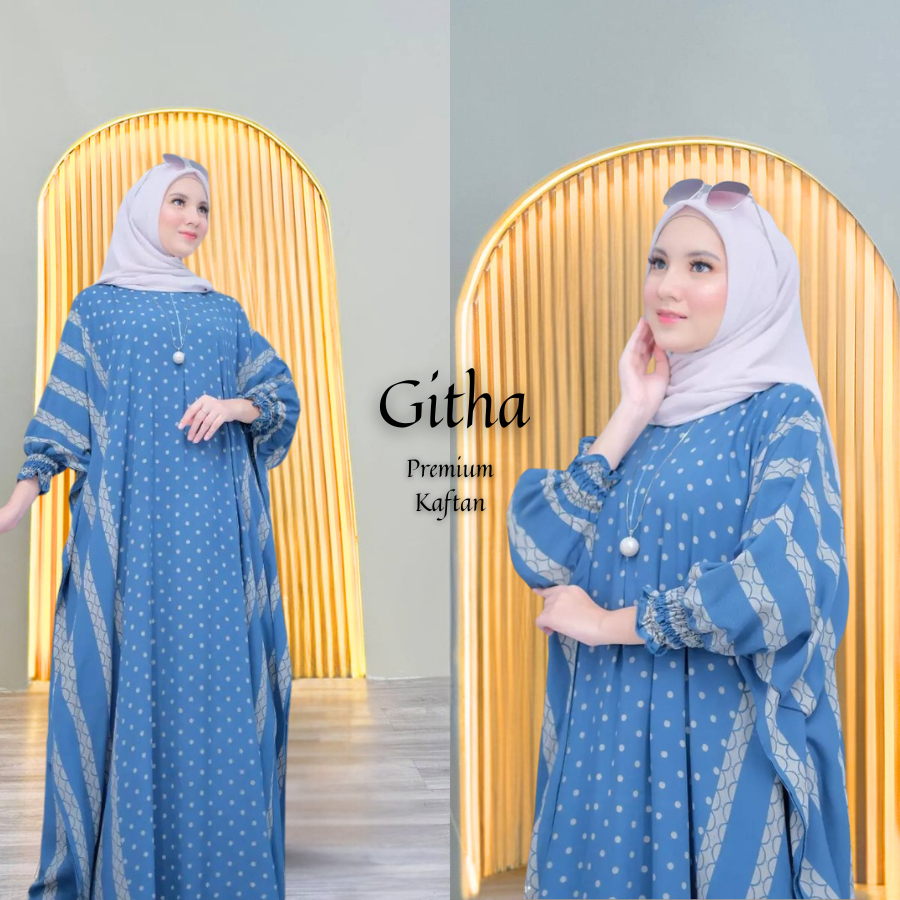 Jual BEST DEALS Terbaru Gamis Kaftan Jumbo Motif Githa Adem Cocok untuk ...