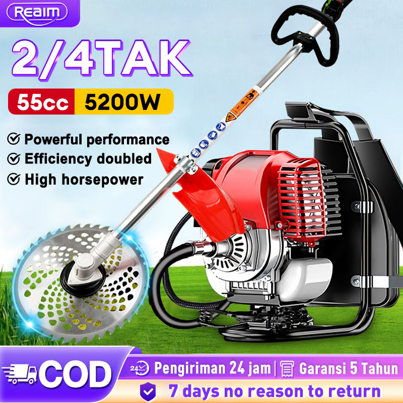 Jual REAIM Mesin Potong Rumput Gendong 2 Tak 4 Tak brush cutter KUALITAS TERBAIK Bensin Mesin ...