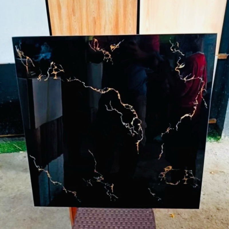 Jual Granit 60x60 Arna Garvita Black | Glazed Polished | Shopee Indonesia