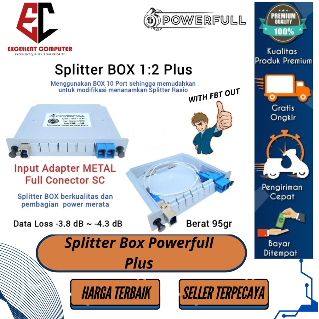 Jual Splitter Box Powerfull Plus With FBT Out [ Kualitas Premium ...