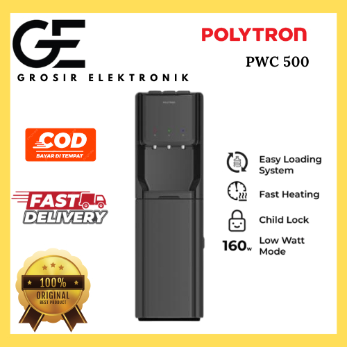 Jual DISPENSER GALON BAWAH POLYTRON PWC-500 low watt heating 140 watt | Shopee Indonesia