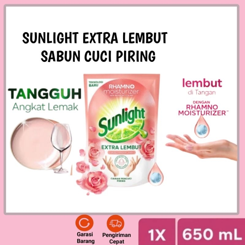 Jual Sunlight Sabun Cuci Piring Extra Lembut Rhamno Moisturizer 650ml ...