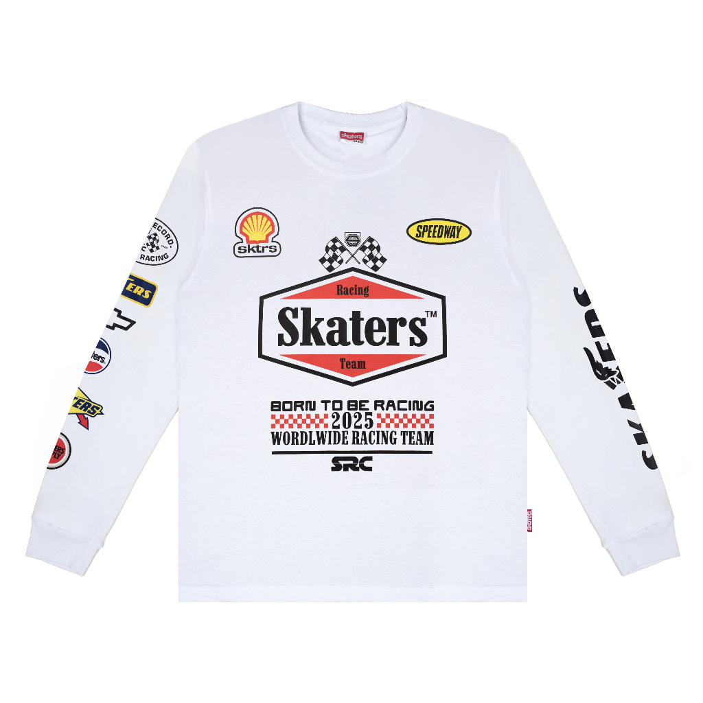 Jual Skaters T-Shirt Longsleeve Racing 2 YD021 White | Shopee Indonesia