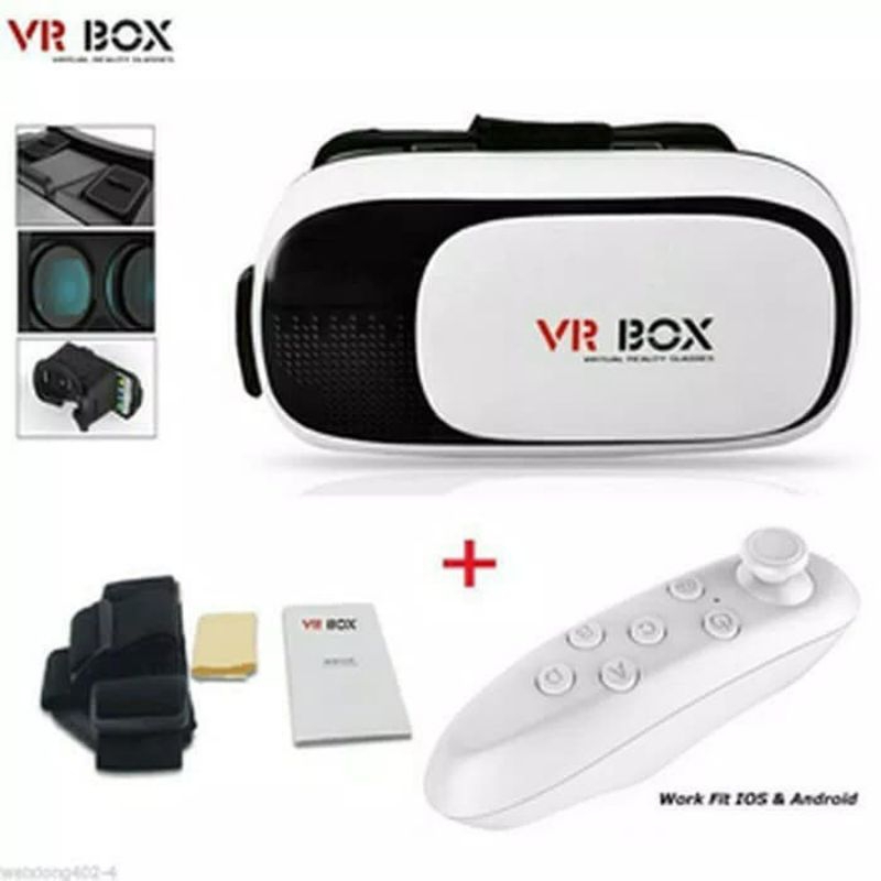 Jual VR/Virtual reality vr box 3D 2.0/vr boxmini kaca mata 3D + remote bluetooth | Shopee Indonesia