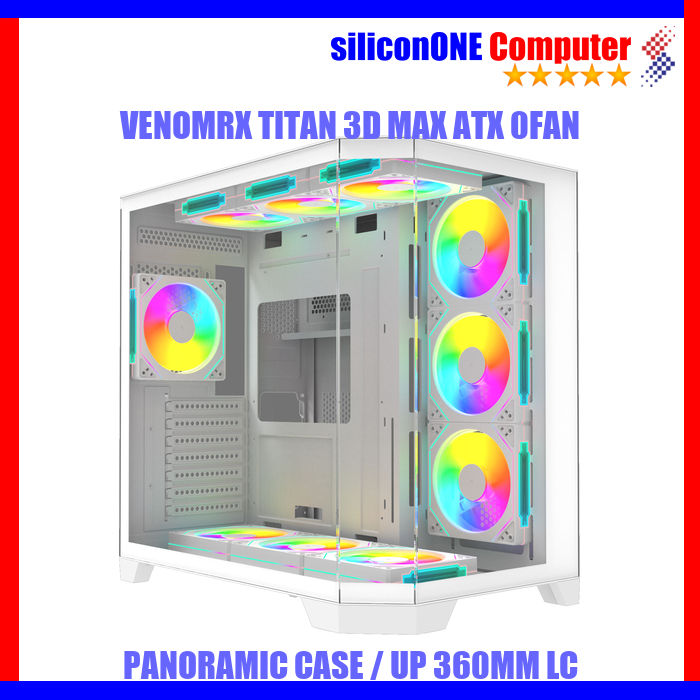 Jual VenomRX Titan 3D MAX White ATX 0FAN PC Casing Gaming | Shopee ...