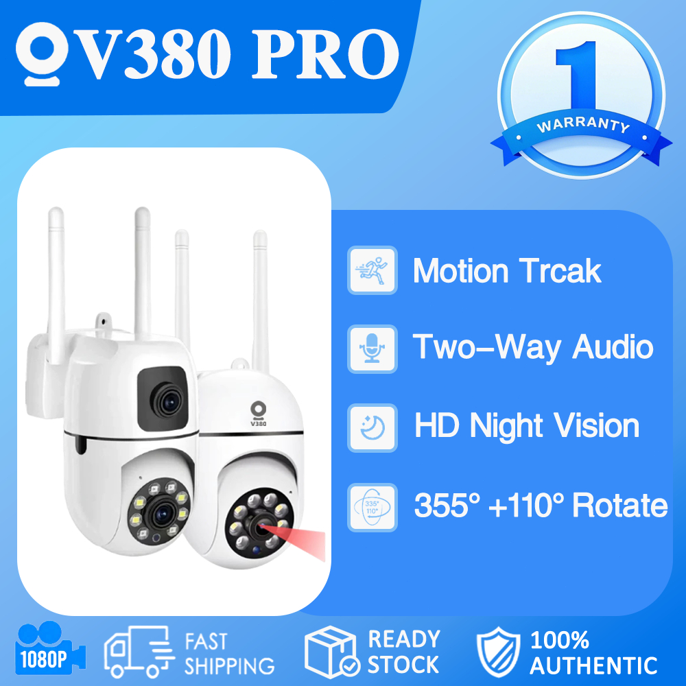 Jual 【Garansi 1 Tahun】V380 Pro Dual Lens Outdoor CCTV Wifi HD Human Tracking Malam Lensa IP66 ...