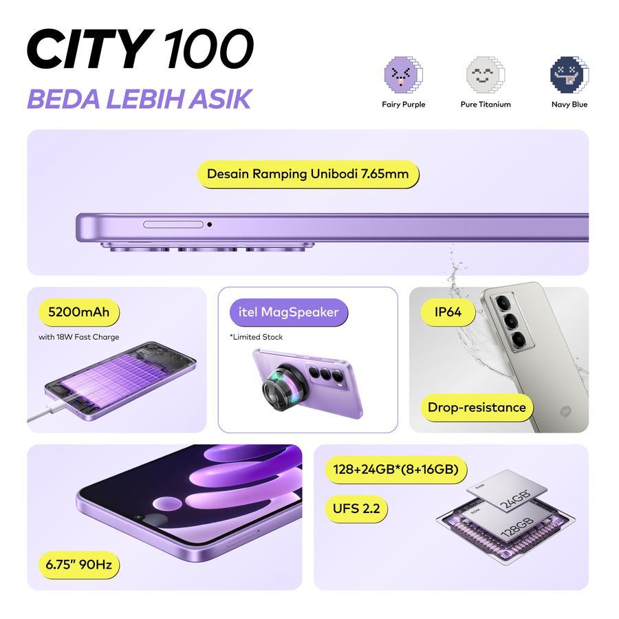 Jual Itel City 100 8GB/128GB Garansi Resmi Itel Indonesia | Shopee ...