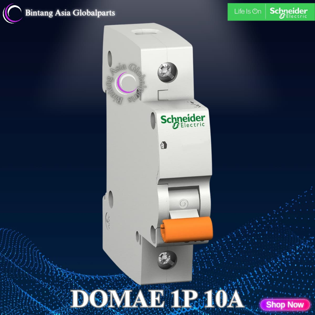 Jual MCB 1p 10a Schneider Domae Original / MCB 1 Phase 10 Ampere DOM11341SNI / MCB 1 Pole 10a ...