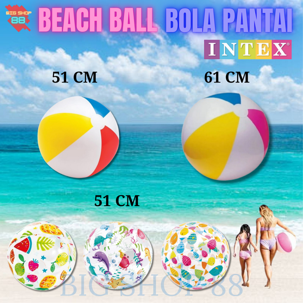 Jual INTEX MAINAN ANAK BOLA RENANG PANTAI INFLATABLE BEACH BALL ...
