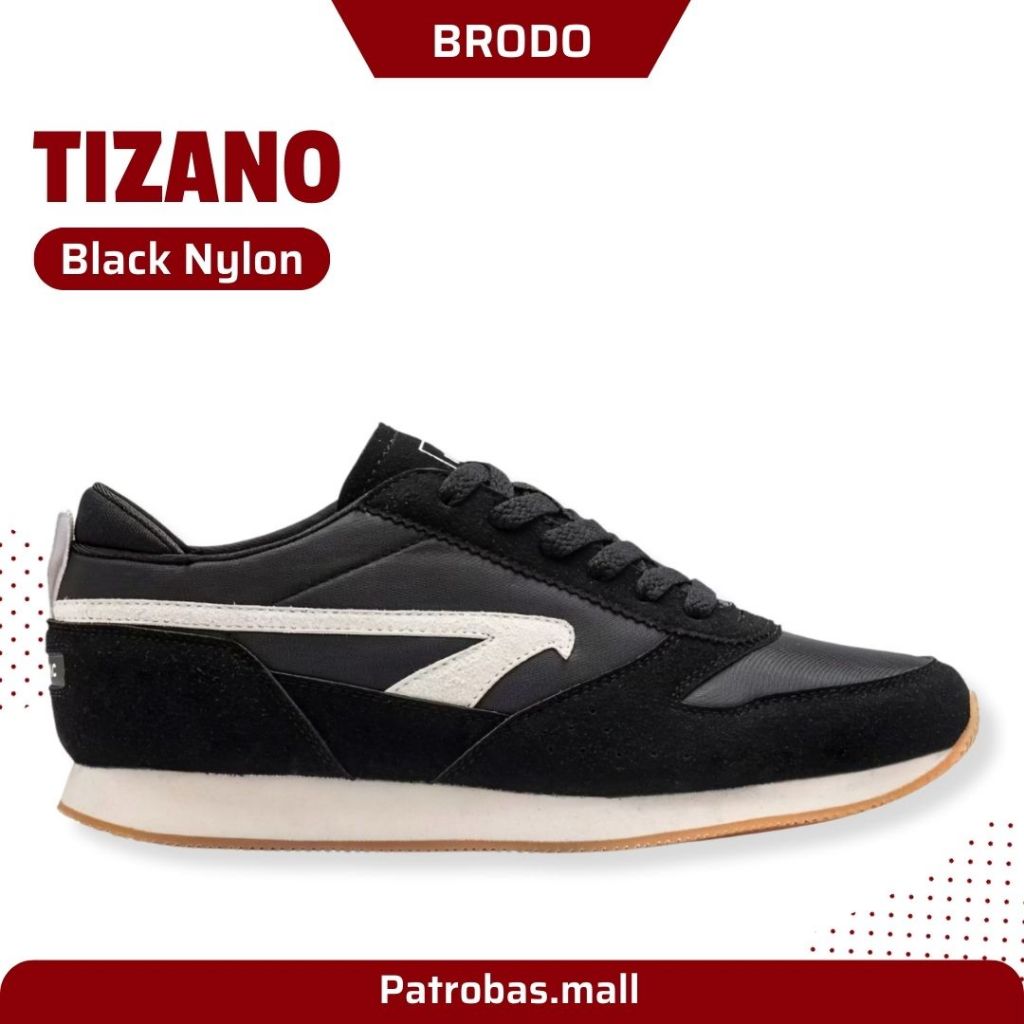 Jual BRODO Tizano Black Nylon Sepatu Sneakers Casual Sport Pria Wanita ...