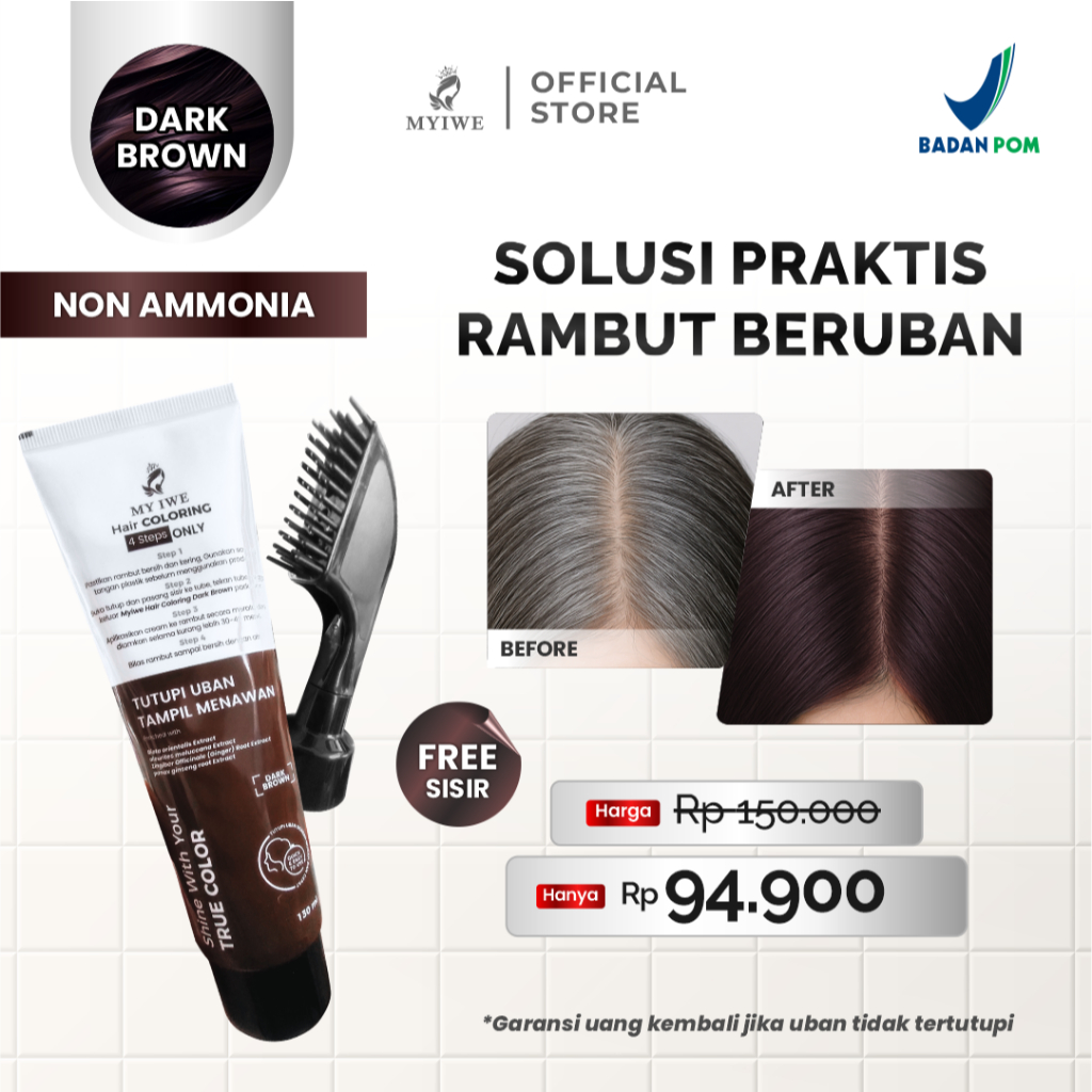 Jual MyIwe Hair Coloring Shampoo Penghitam Rambut Uban Penghilang Uban ...