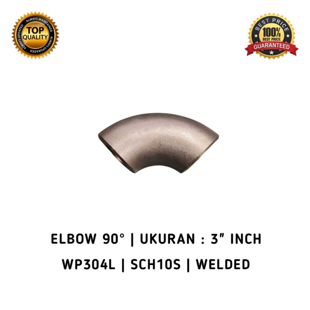Jual Elbow Las SS 304 SCH 10 WELDED ukuran 3 inch Elbow Las sch10S 3 ...