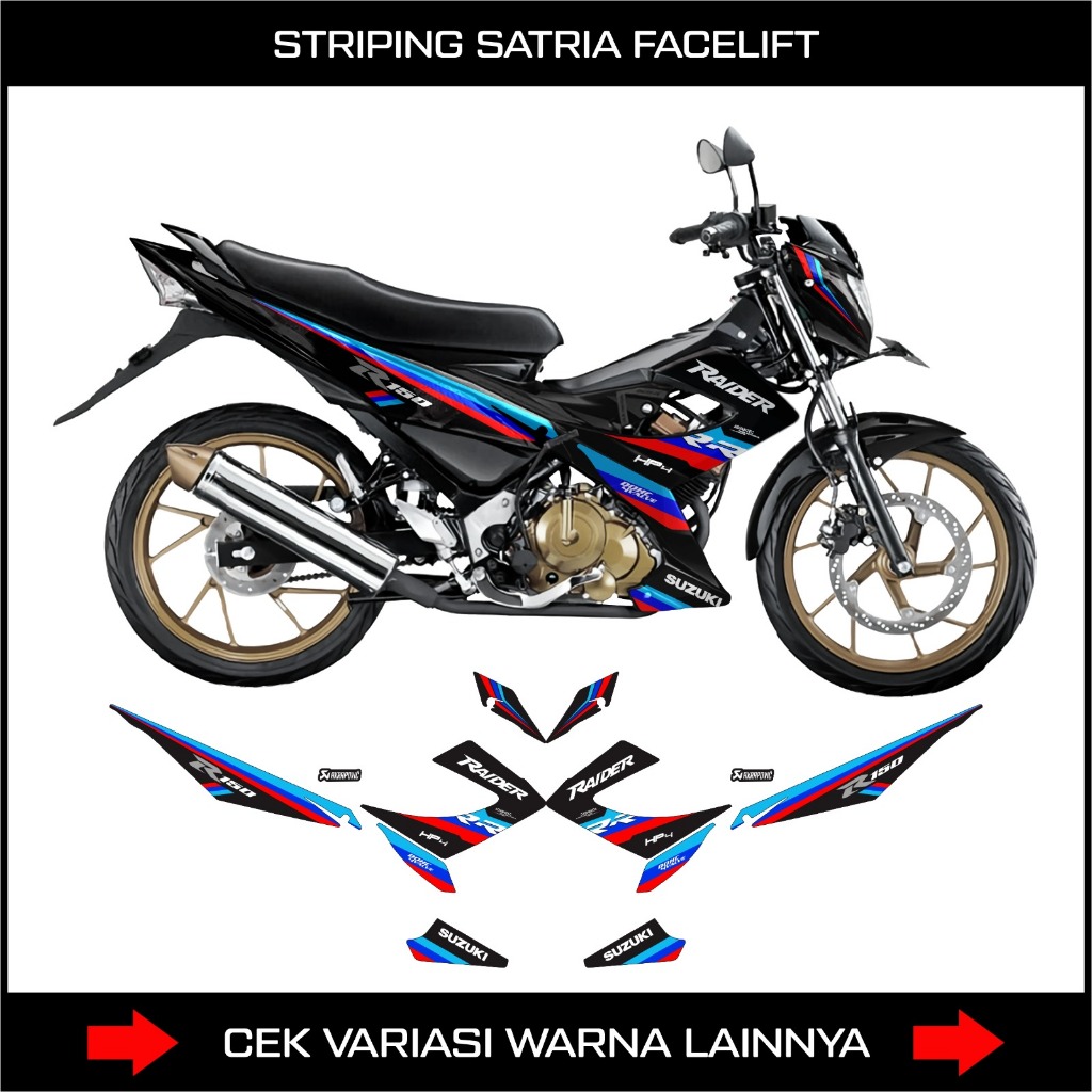 Jual STIKER STRIPING MOTOR SATRIA F 150 FACELIFT HP4 / STIKER LIS BODY ...