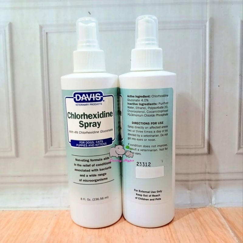 Jual Davis Chlorhexidine Spray 8oz 236ml For Dog Cat Obat Jamur Hot ...