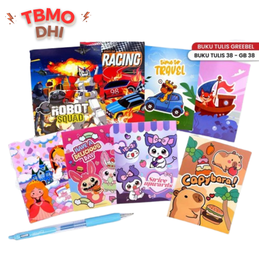 Jual TBMO GREEBEL Buku Tulis 38 Lembar Pack Isi 10 Buku / Buku Tulis ...