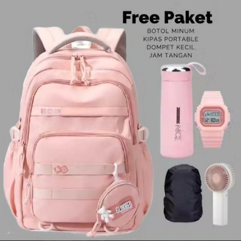 Jual Paket Banyak Bonusnya 5IN1 Tas Sekolah Anak Perempuan SD SMP Tas anak | Shopee Indonesia
