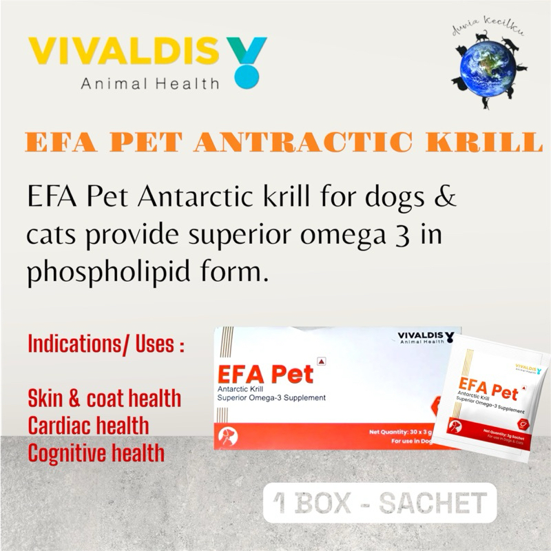 Jual Vivaldis Efa Pet Antarctic Krill Omega-3 Skin & Coat / Cardiac ...