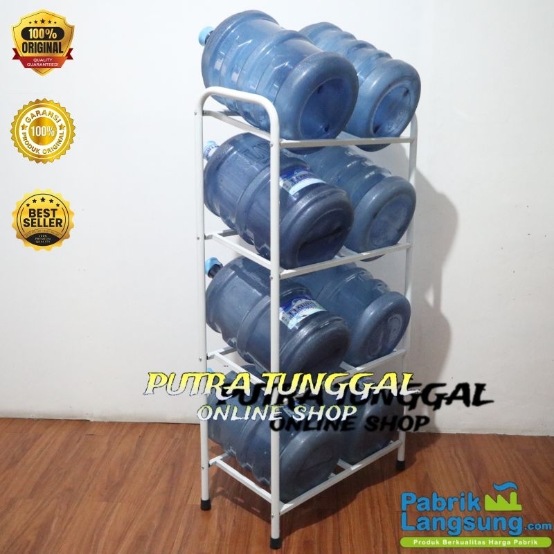 Jual Rak galon susun double 4 susun 8 galon kuat tahan galon isi ukuran ...