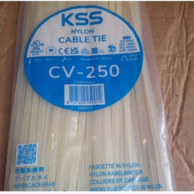 Jual kabel ties / kabel tie /kabel tis KSS ukuran 25cm 4,8mm tipe-CV-250 | Shopee Indonesia